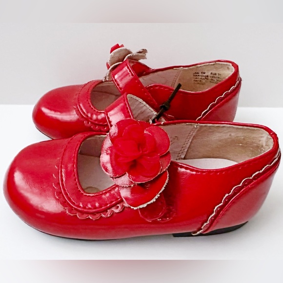 Mina | Shoes | Vintage Cherry Red Patent Leather Shoes With Floral ...